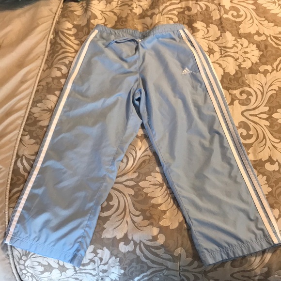adidas | Pants & Jumpsuits | Adidas Baby Blue Capris | Poshmark